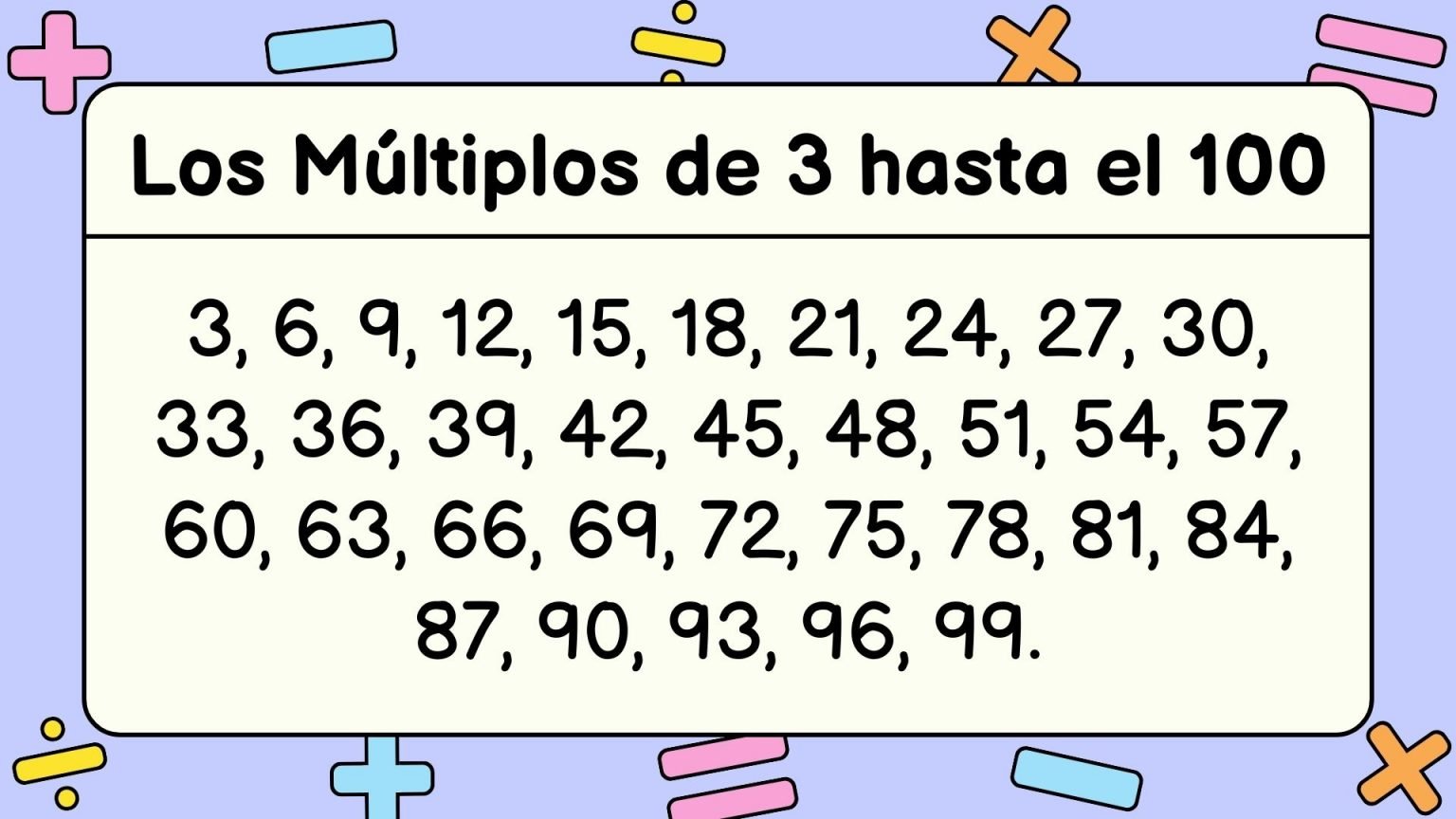 Múltiplos de 3 ¿Cuáles son?